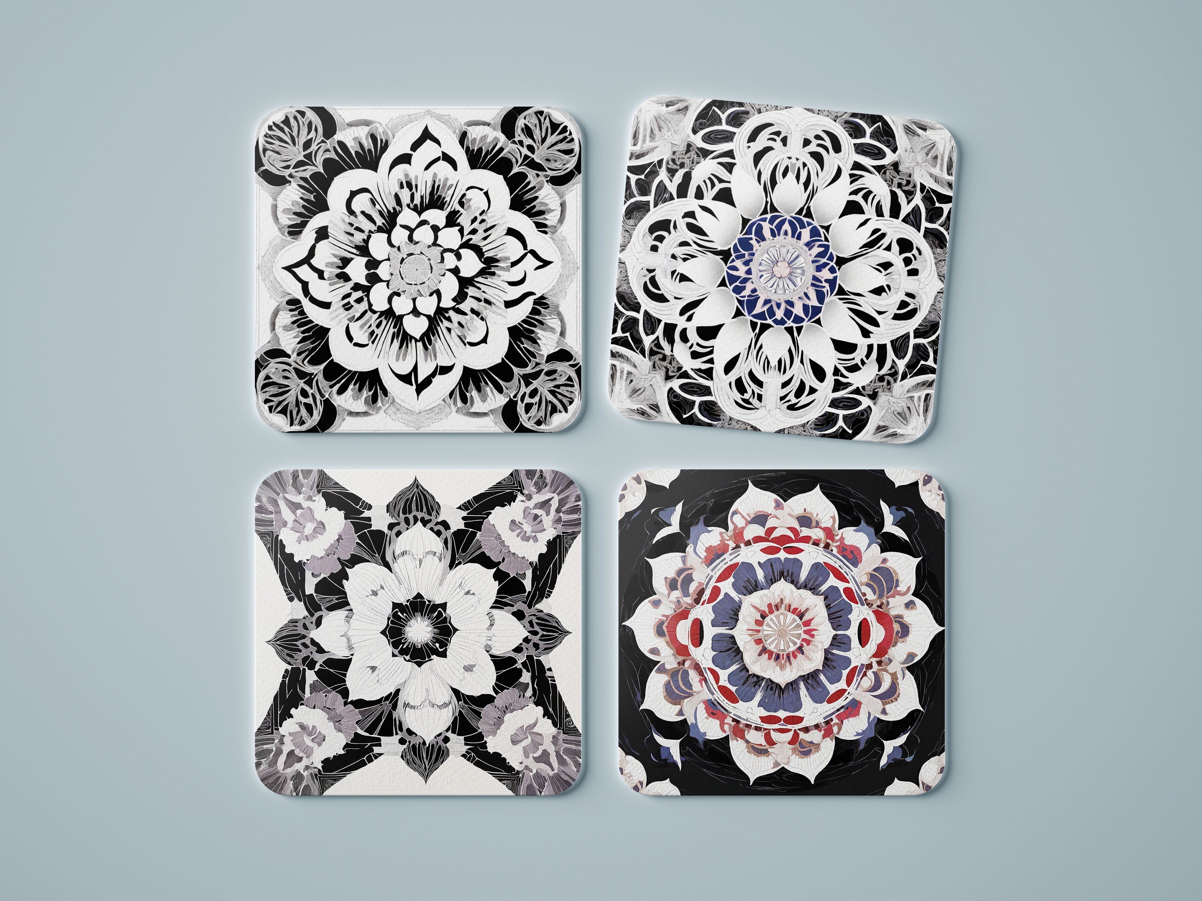Square Coasters - Mystic Mandalas – ZENNWOOD DECOR